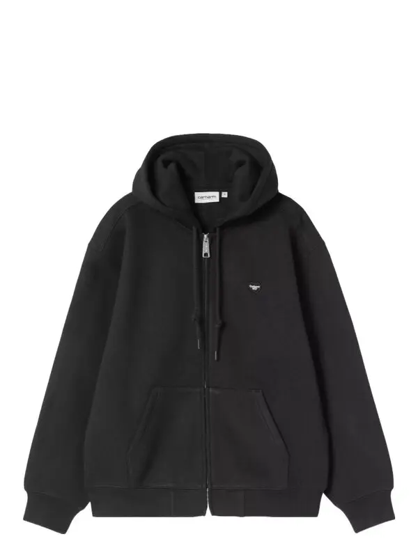 Carhartt Work In Progress Hooded Zip Jacket With Heart Patch - Black/black
