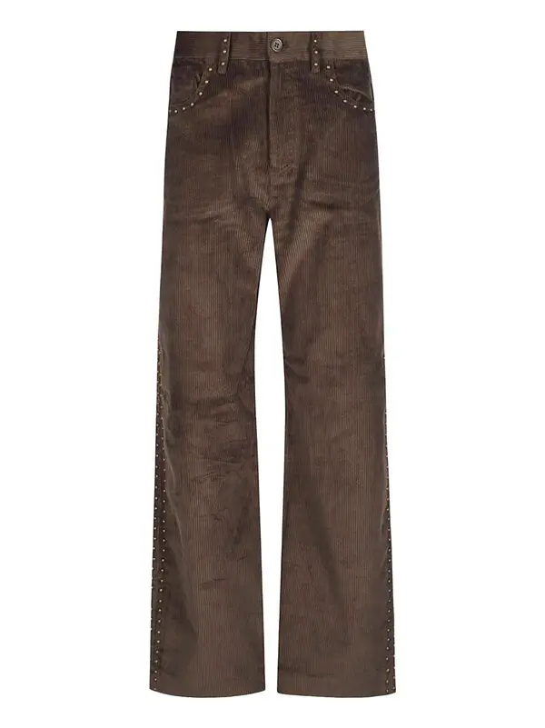 P.a.r.o.s.h Studded Corduroy Pants - Brown