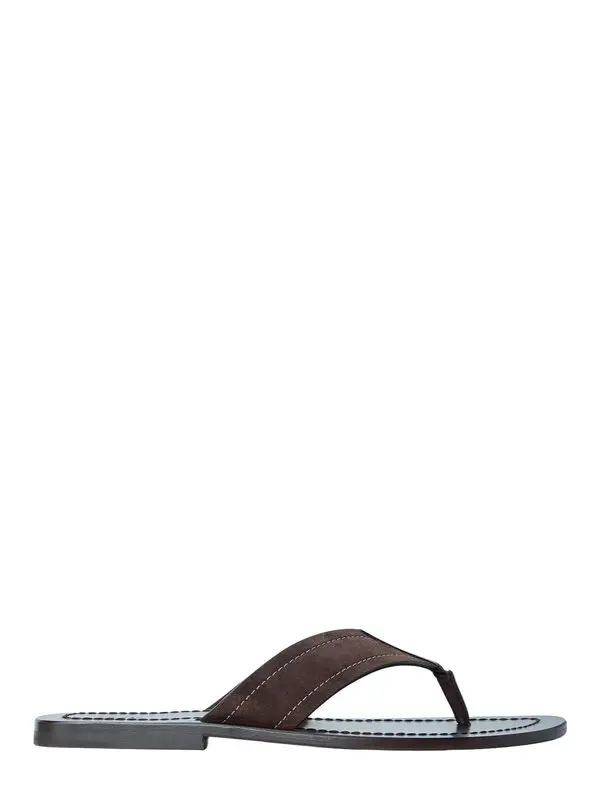 THE ROW Dan Flip Flop Sandals - Brown