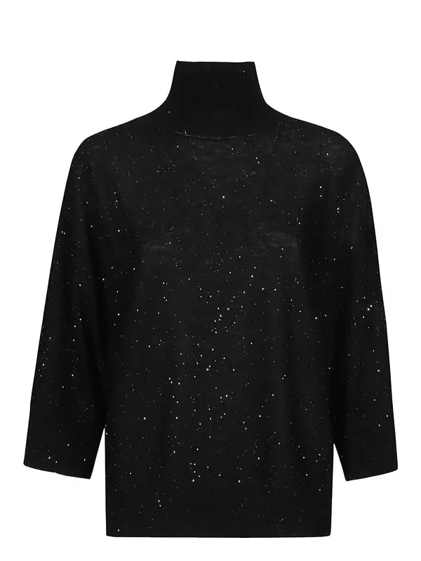 Fabiana Filippi Speckled Turtleneck Sweater - Black