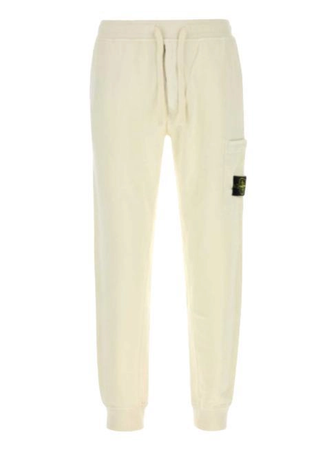 Stone Island Drawstring Logo Patch Pants - Ivory