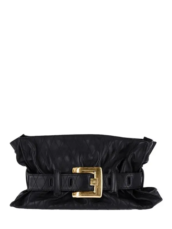 Balmain Belted Shoulder Bag - Black