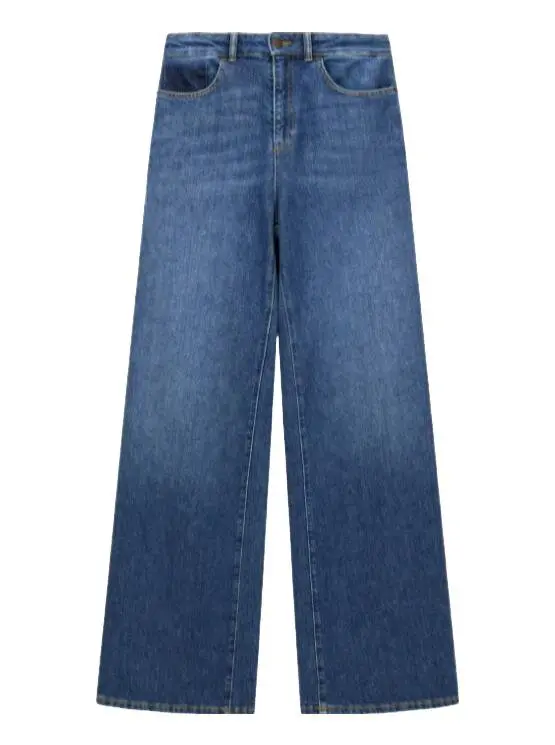 Emporio Armani High-waisted Wide-leg Denim Pants - Blue