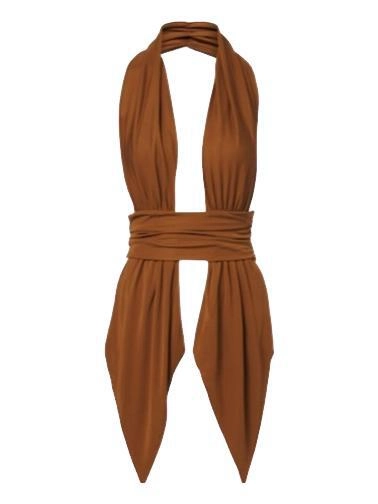 Christopher Esber Scarf Halterneck Jersey Top - Brown