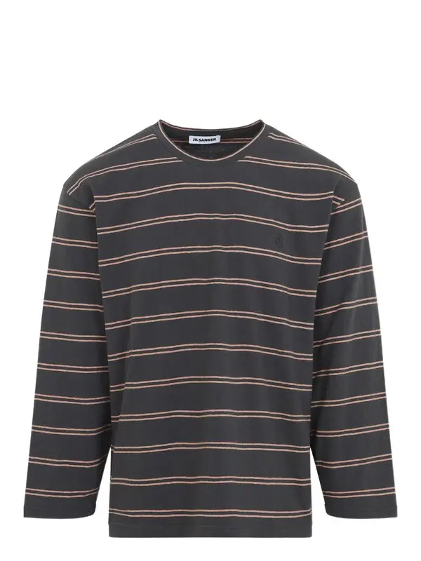 JIL SANDER Striped T-shirt - Black