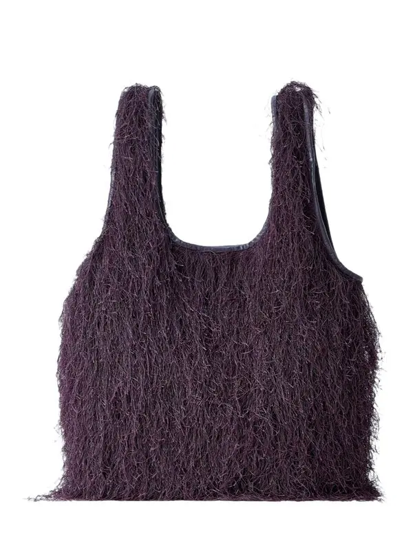 Dries Van Noten Ruffled Top Handle Bag - Black