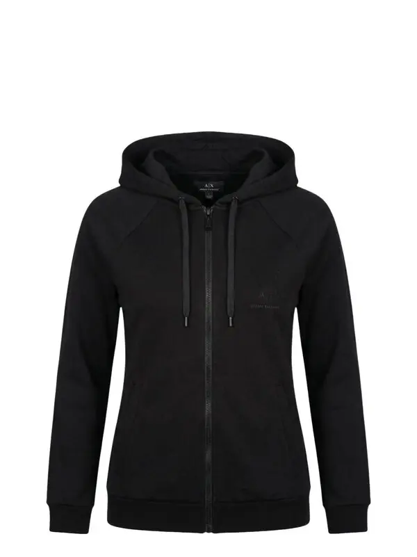 Armani Exchange Rhinestone-embellished Zip-up Hoodie - Black