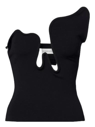 Christopher Esber Salacia Ribbed-knit Strapless Top - Black