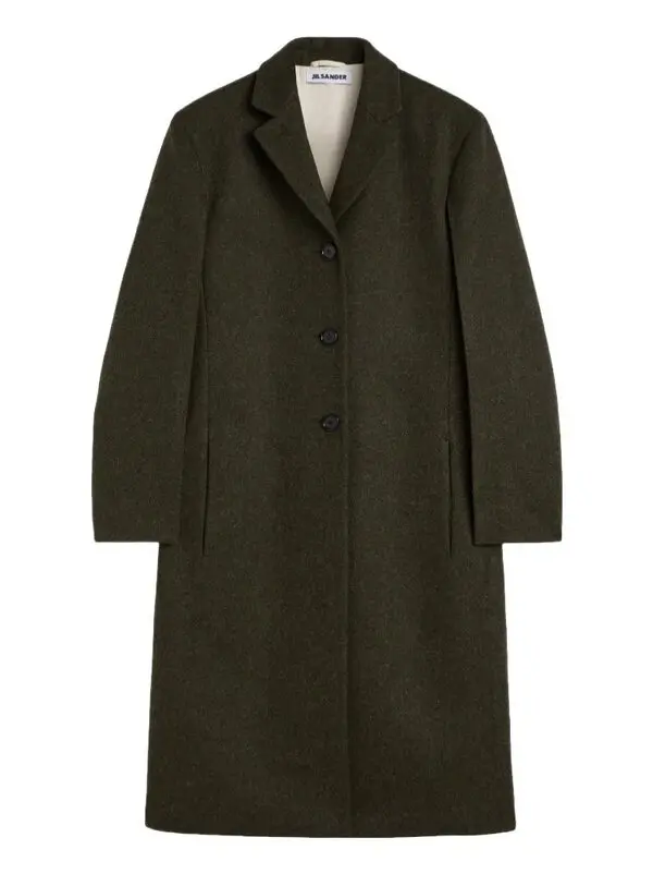 JIL SANDER Loden Wool Coat - Thyme Green