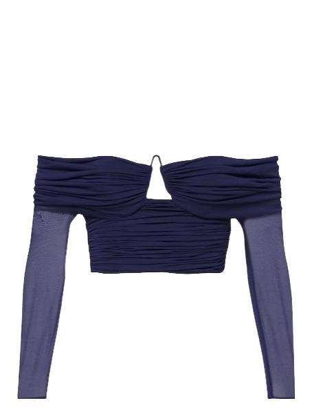 Christopher Esber Marin Draped Off-shoulder Top - Blue