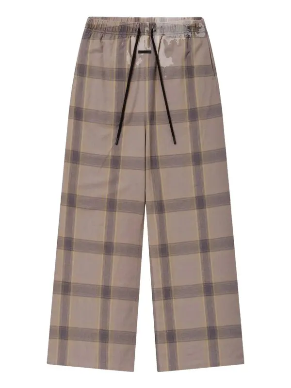 Fear Of God Plaid Relaxed Fit Drawstring Trousers - Taupe