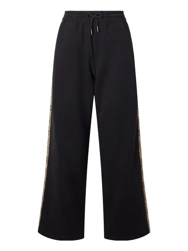Burberry Drawstring Jogger Pants With Monogram Detail - Black
