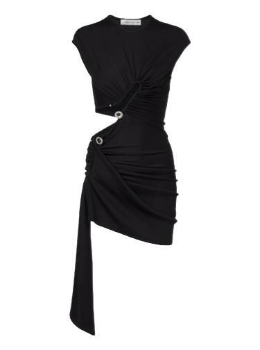 Christopher Esber Droplet Crystal Ribbed-knit Jersey Mini Dress - Black