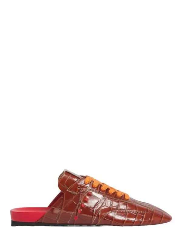 Marni Croc-effect Leather Slip-on Sneakers - Brown