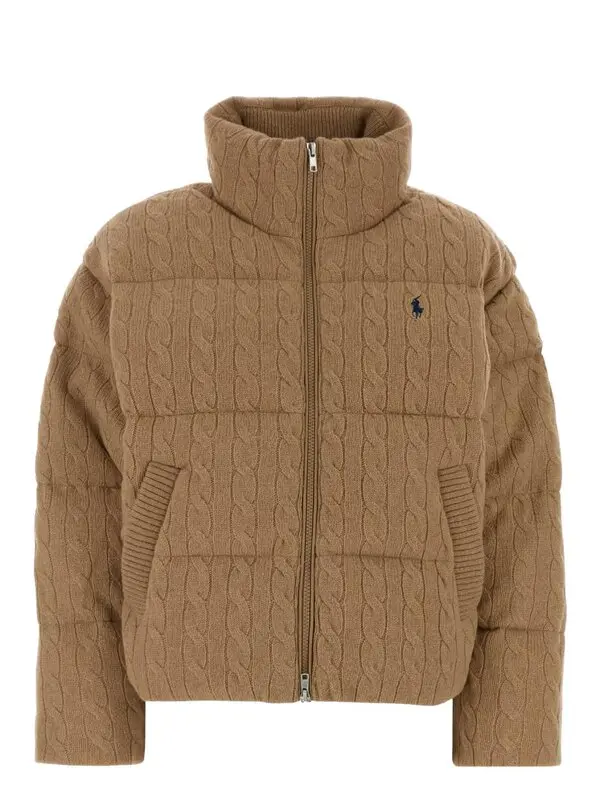 Polo Ralph Lauren Cable Wool-cashmere Puffer Jacket - Light Brown