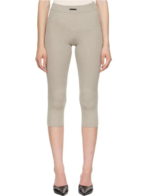 Fear Of God Ribbed Knit Cropped Leggings - Light Brown