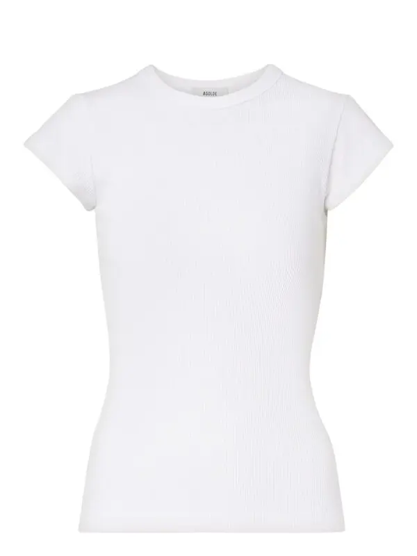 AGOLDE Edison Ribbed Knit T-shirt - White