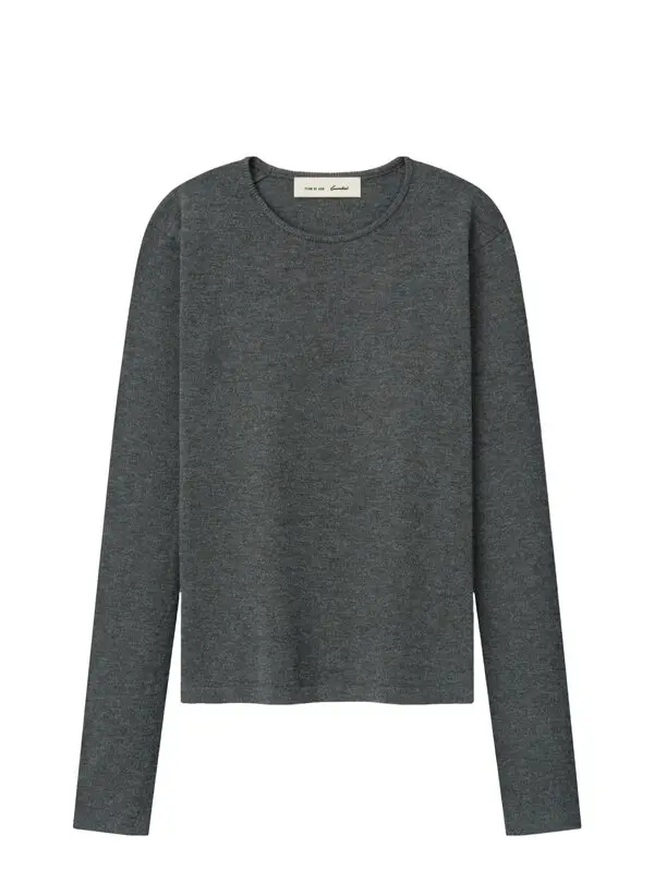 Fear Of God Long Sleeve Knit Crewneck With Back Logo Patch - Gray