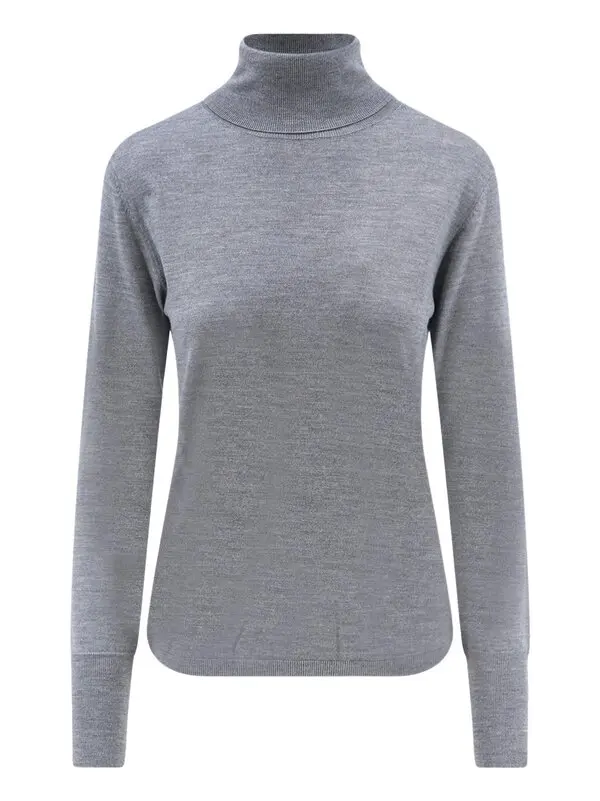 Aspesi Long-sleeved Turtleneck Knit Top - Gray