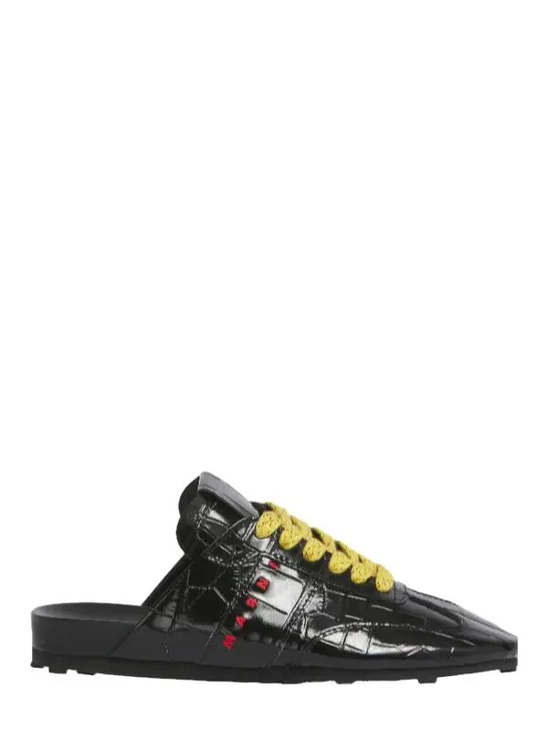 Marni Croc-effect Leather Slip-on Sneakers - Black