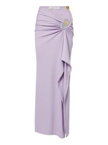 Christopher Esber Spiral Beach Glass Ribbed-knit Jersey Maxi Skirt - Purple