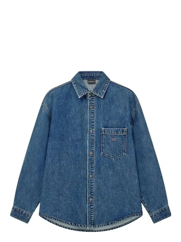 Emporio Armani Chest Pocket Denim Shirt - Blue