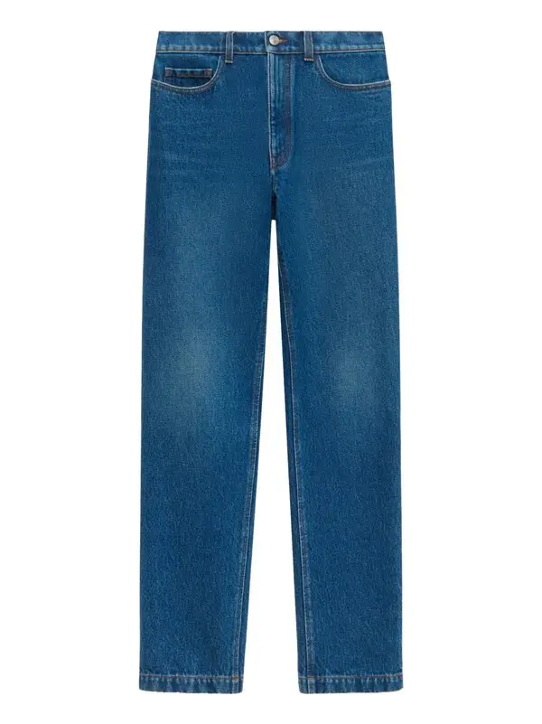Marni Straight-leg Jeans With Embossed Logo - Blue