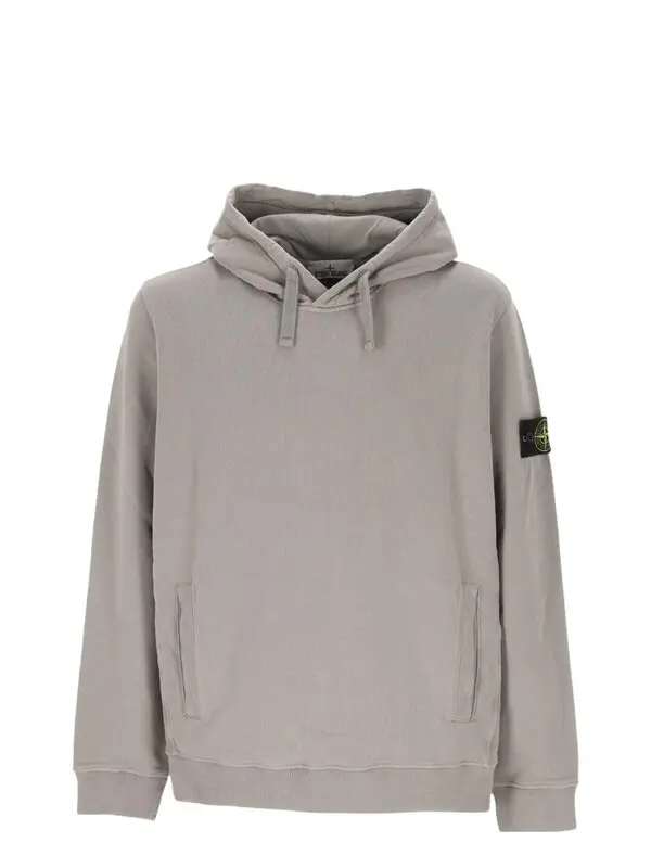 Stone Island Drawstring Hooded Sweatshirt - Grey