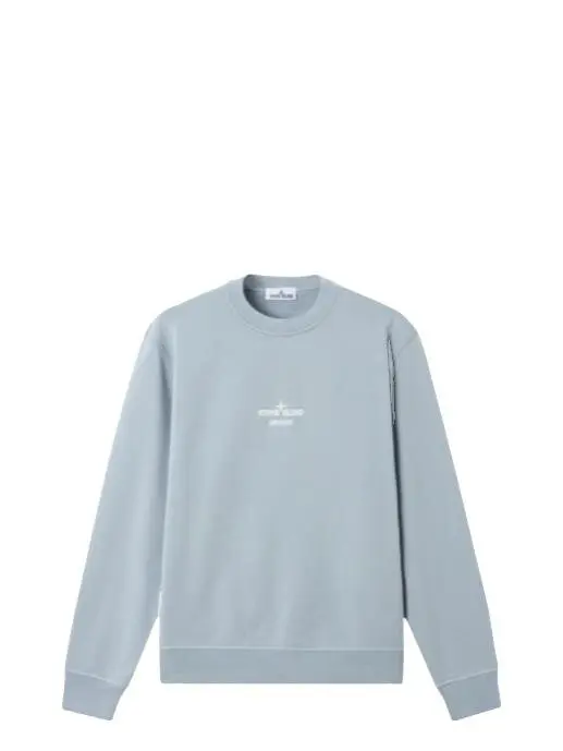 Stone Island Regular Fit Crewneck Sweatshirt With Archivio Print - Ashes