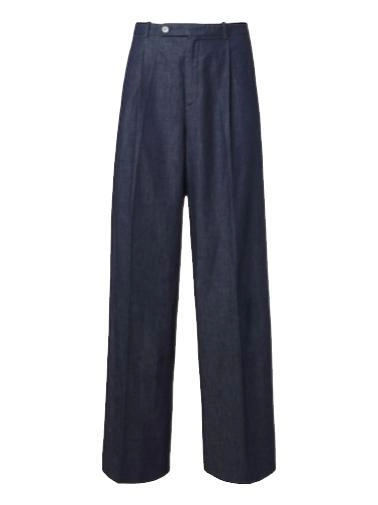 JIL SANDER Cotton Chambray Wide-leg Pants - Blue