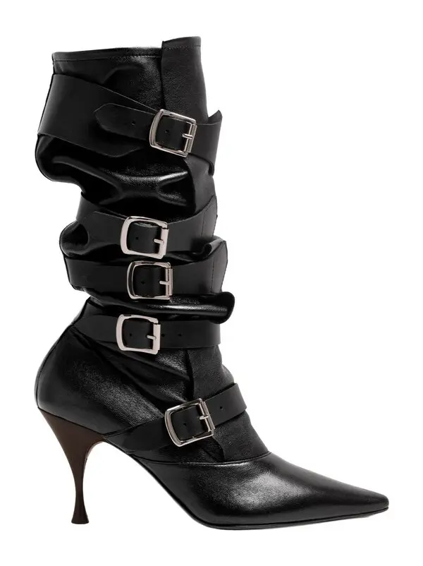 VIVIENNE WESTWOOD Buckled Stiletto Boots - Black