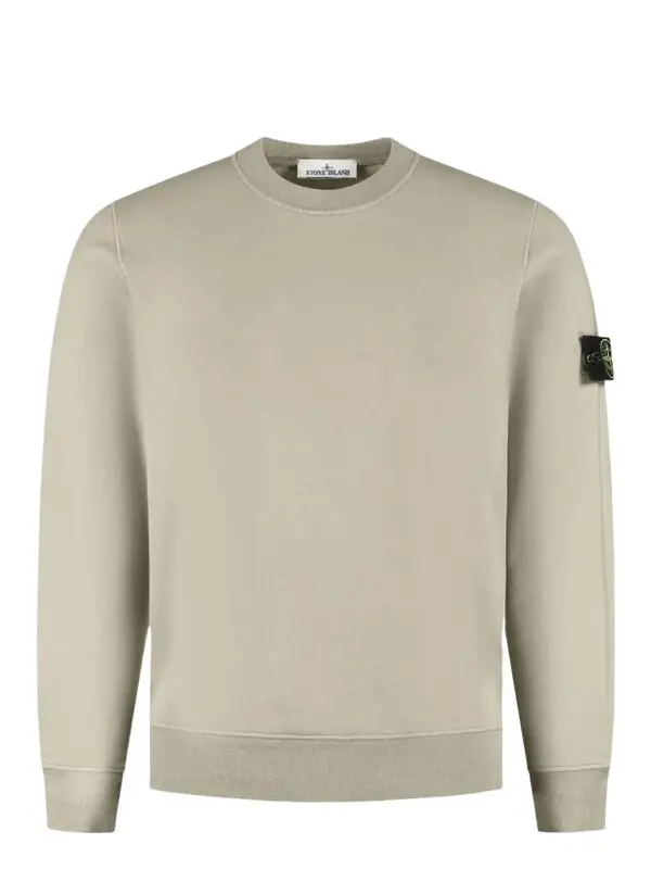 Stone Island Long-sleeved Sweater With Ribbed Details - Sand-colored