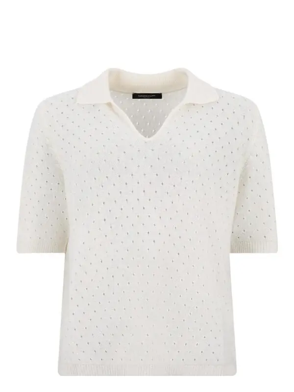 Fabiana Filippi Short-sleeved Knitted Polo Shirt - White