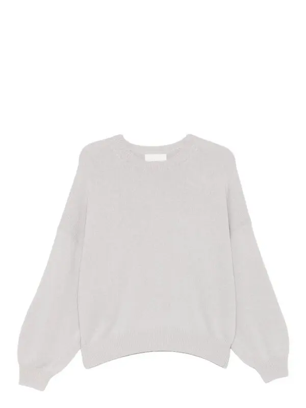 LISA YANG Crew Neck Puff Sleeve Sweater - Seashell Grey