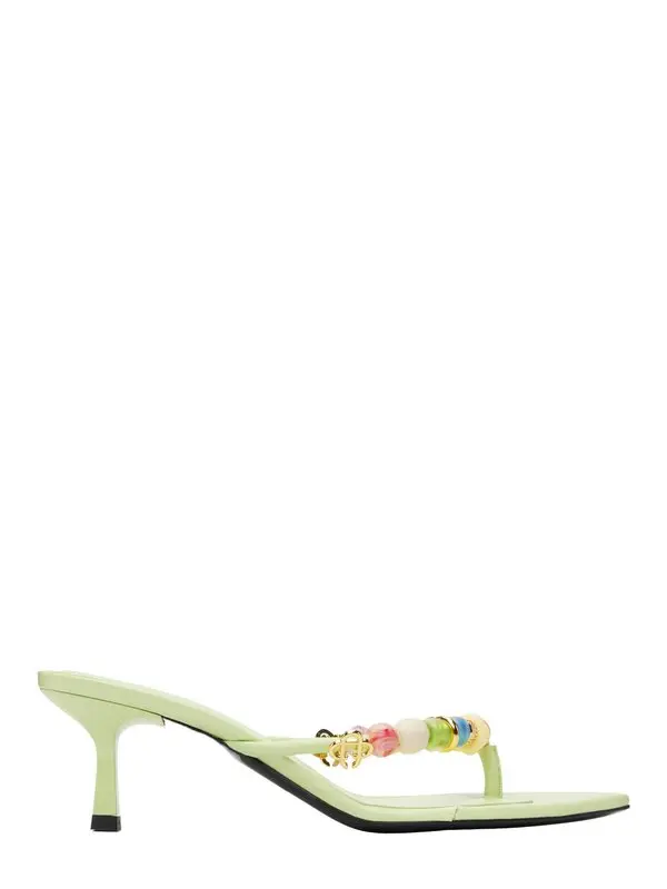 Casablanca Beaded High-heeled Sandals - Mint