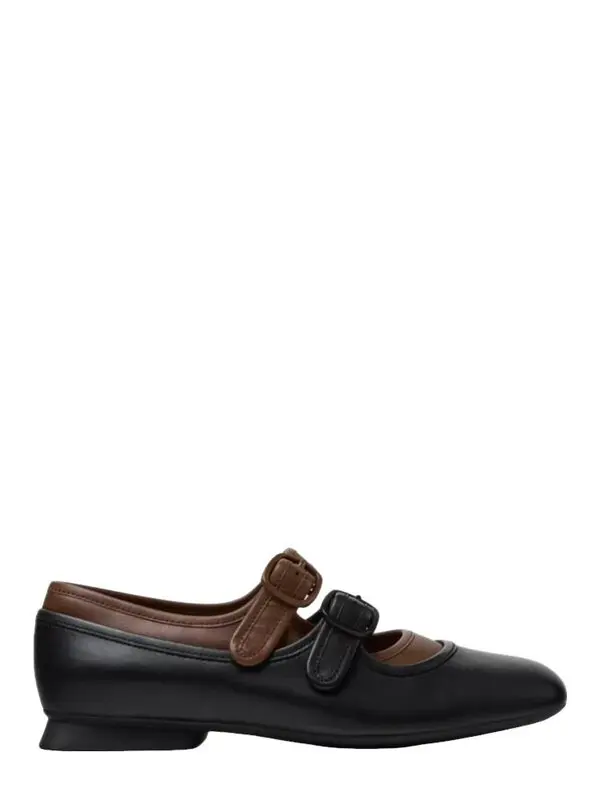 Camper Leather Ballerinas With Buckled Straps - Black