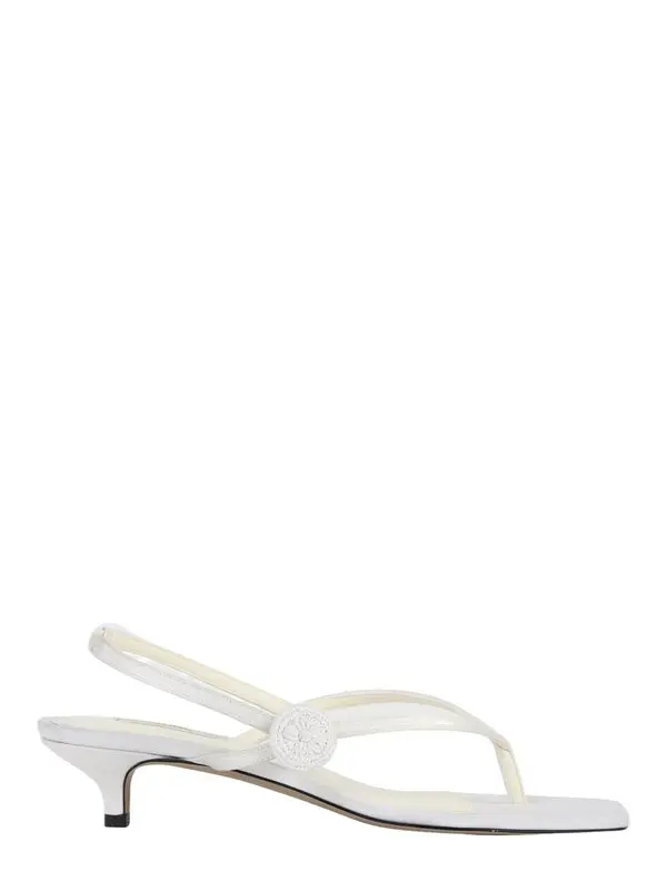TOTEME Slingback Satin Flip Flops - Ecru