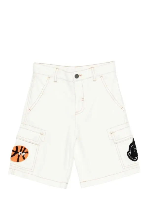 Stella McCartney Appliqué Cargo Shorts - White