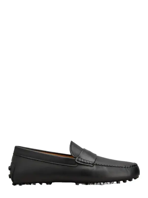 TOD'S Penny Driving Loafers With Metal Logo Detail - Black
