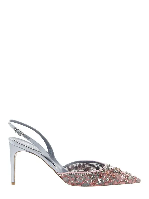 Rene Caovilla Pointed-toe Slingback Sandals - Multi-color