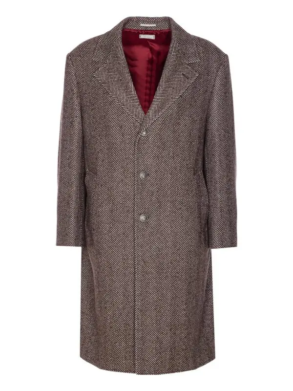 Brunello Cucinelli Single-breasted Straight Hem Coat - Brown