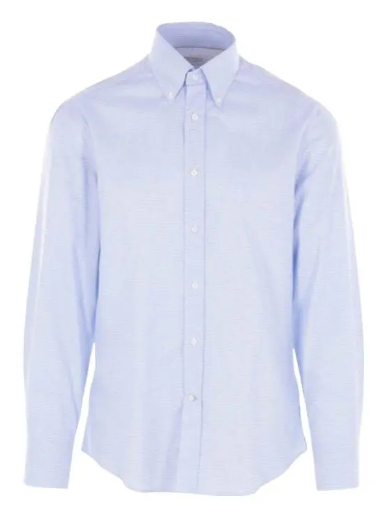 Brunello Cucinelli Striped Curved Hem Shirt - White