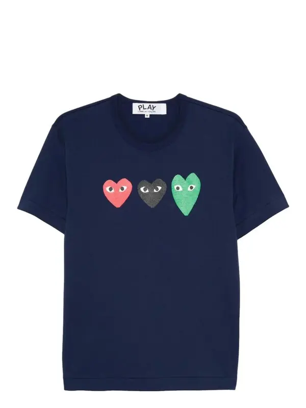 Play Comme Des Garcon Heart Print T-shirt - Blue
