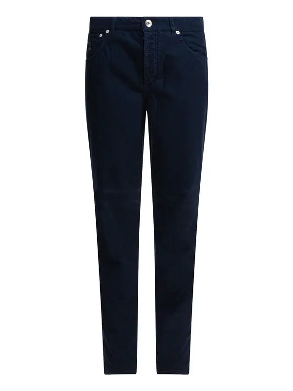 Brunello Cucinelli Logo Patch Corduroy Trousers - Black