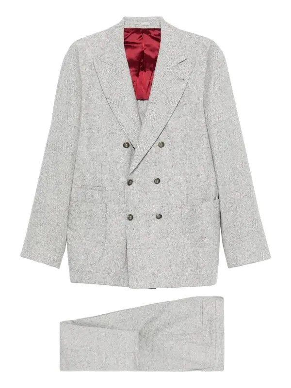 Brunello Cucinelli Double-breasted Suit - White