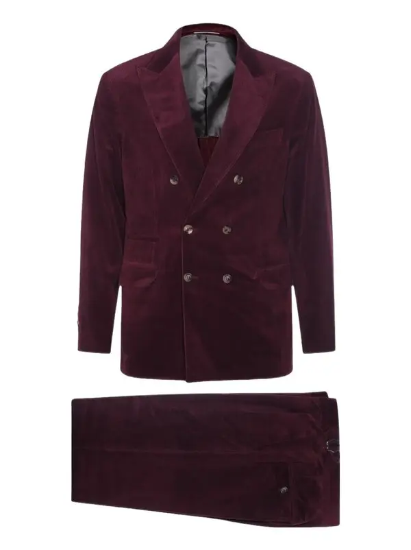 Brunello Cucinelli Double Breasted Jacket Suit - Black