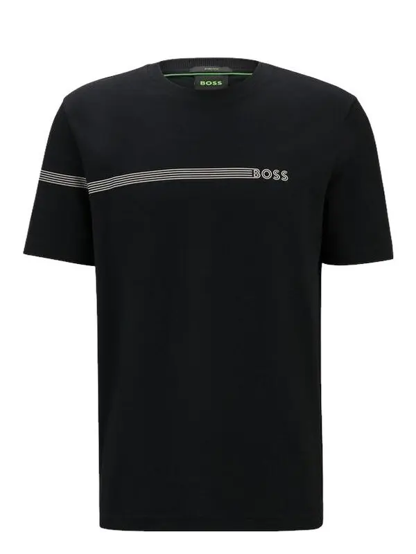 Hugo Boss Logo Detailed Crewneck T-shirt - Black