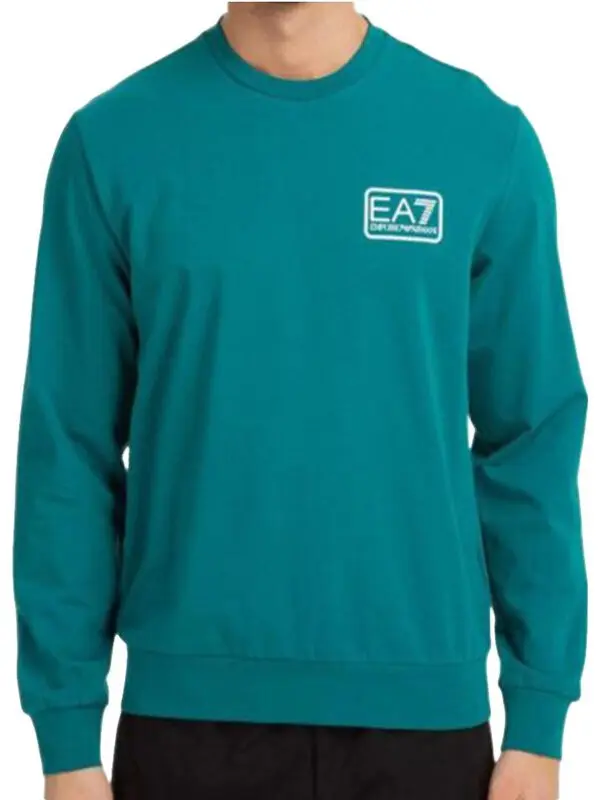 EA7 Logo Crew Neck Long Sleeve Sweater - Green