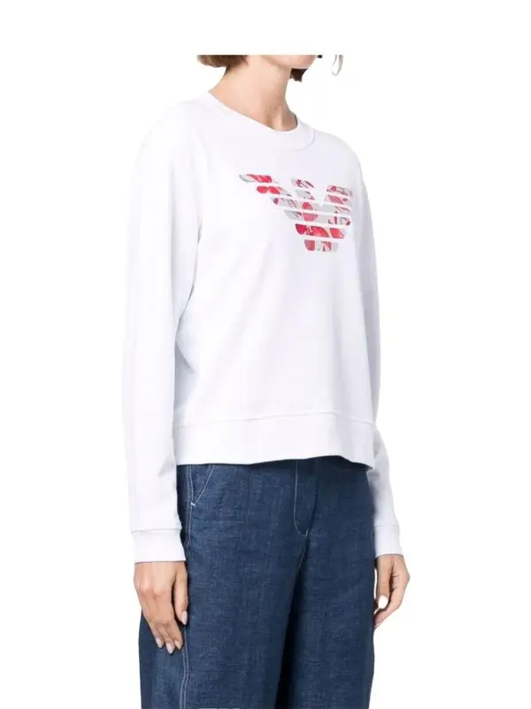 Emporio Armani Floral Logo Sweatshirt - White