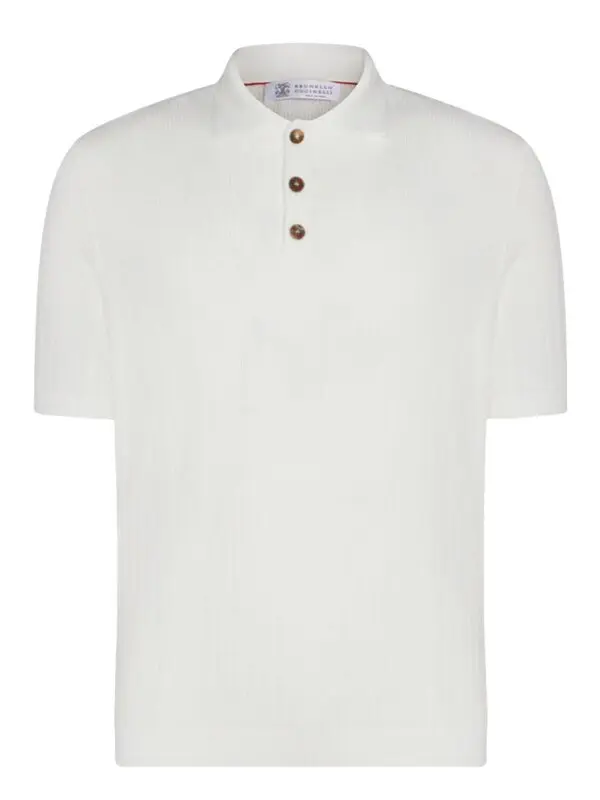 Brunello Cucinelli Short-sleeved Polo Shirt - White